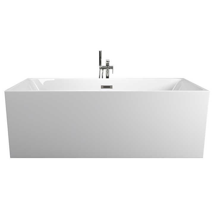 BESMA White Acrylic Freestanding Bathtub Perpendicular One Piece ...