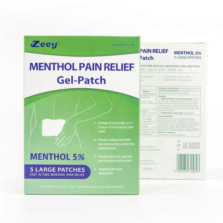 ZEEY Menthol Muscle Pain Relief Gel Patch Cooling Effect for Sore Neck ...