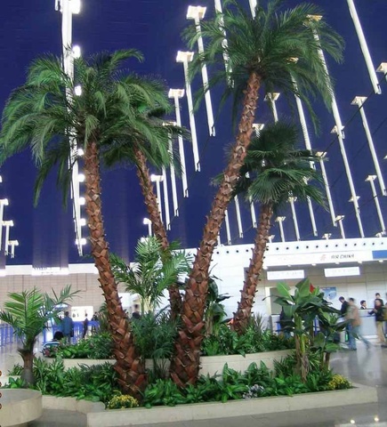 Big Fake Palm Tree Indoor Hall Outdoor Pool Coastal Ornamental Decor ...