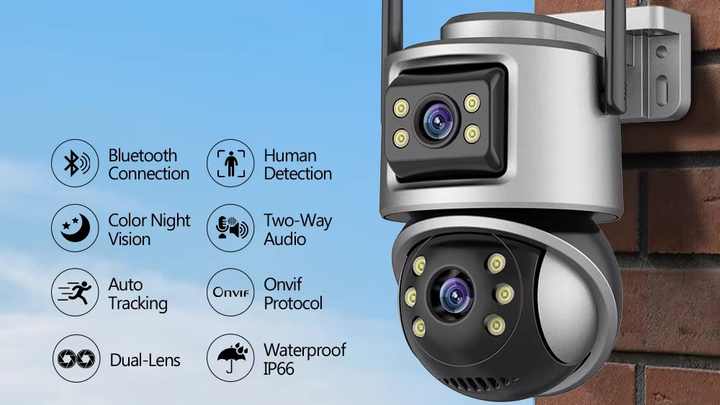 Auto Tracking Motion Detection Alarming 6MP Icsee WiFi Dome CCTV Camera ...