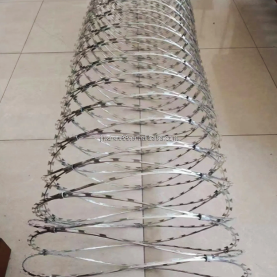 Razor Concertina Rolls Razor Wire Fencing Silver Wall Garden Factory ...
