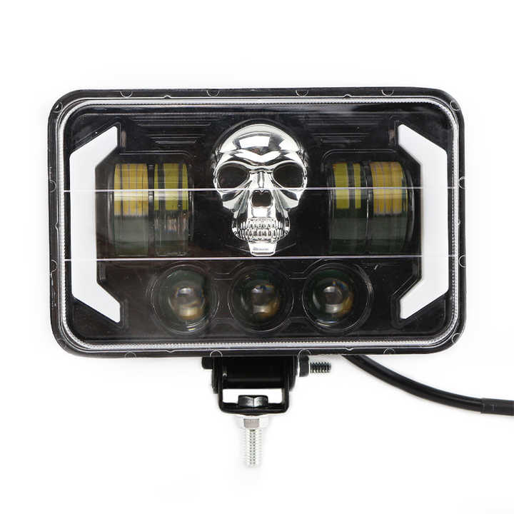 5-inch Off-road Modified Vehicle square Color Changing Skull Head High ...