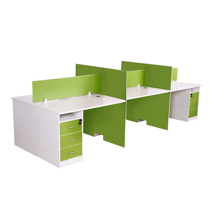 Modern design wooden staff workstation Office Furniture 4 people 6 ...
