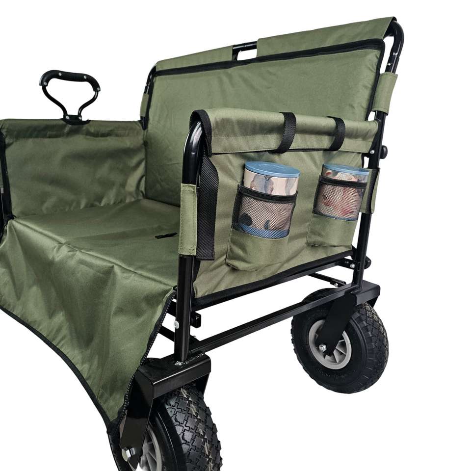 Foldable Iron & Oxford Cloth 4-Wheel Beach Outdoor Camping Pushcart ...