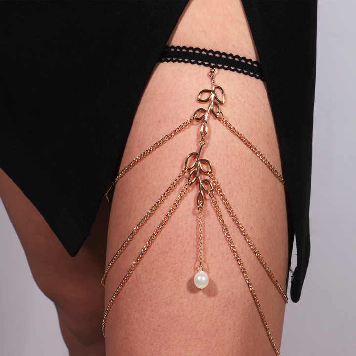 Boho Rhinestone Leg Chain Shiny Women Big Snake Pendant Sexy Body Thigh Chains Harness Jewelry ...