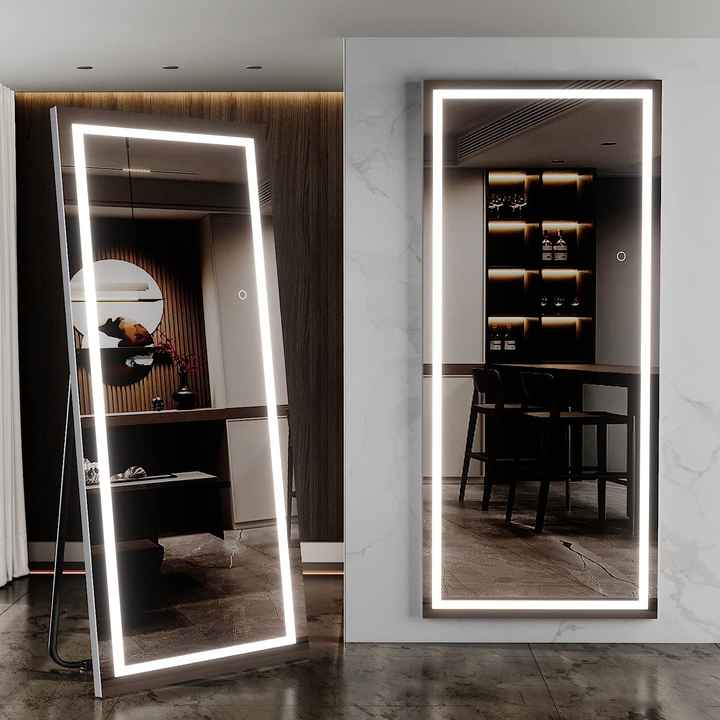 Custom Modern Luxury LED Smart Touch Floor Mirror