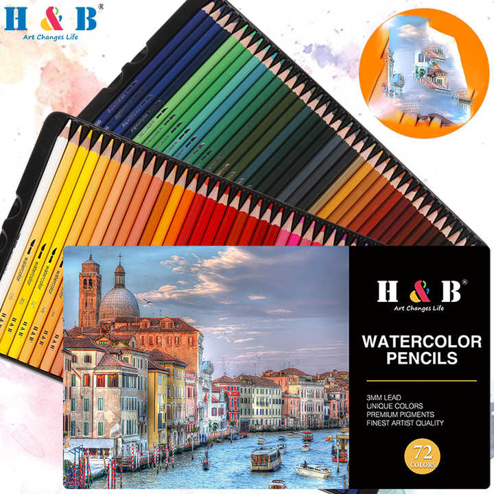 Custom 12 Colors Wood Sketch Colouring Pencils Set For Kids In Box ...