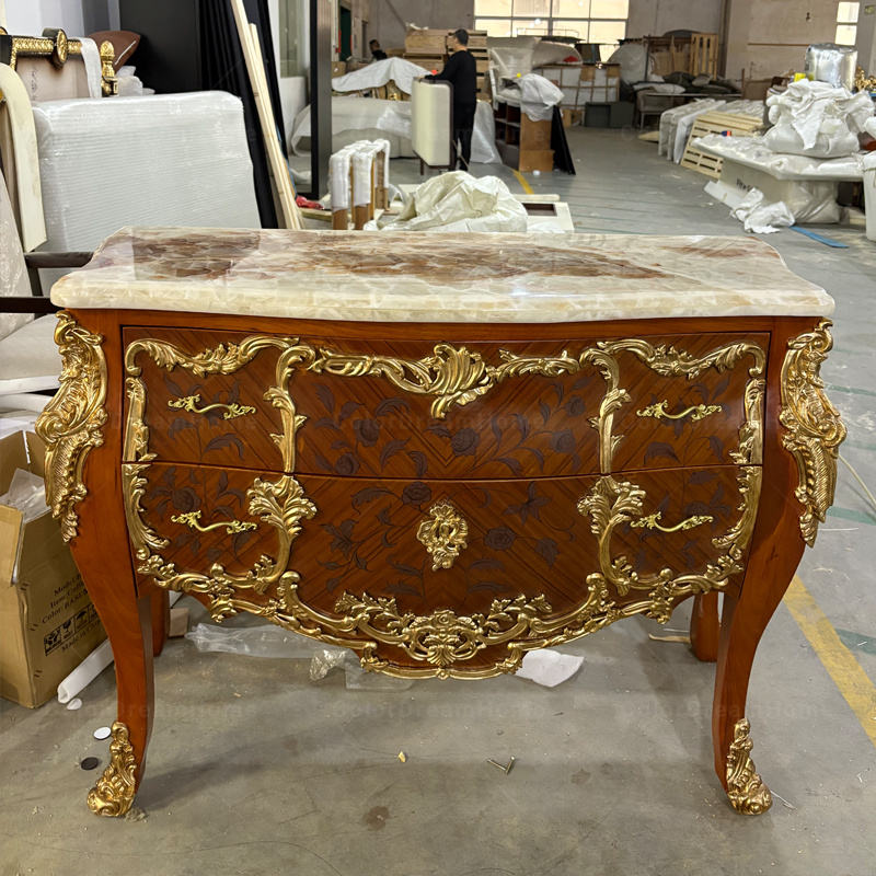 Ultra Luxury French Rococo Carved Gold Leaf Marble Top Console Luxury ...