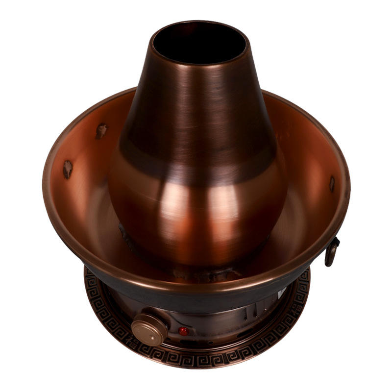 Pure Copper Chinese Design Hot Pot Split Electric Carbon Dual-purpose ...
