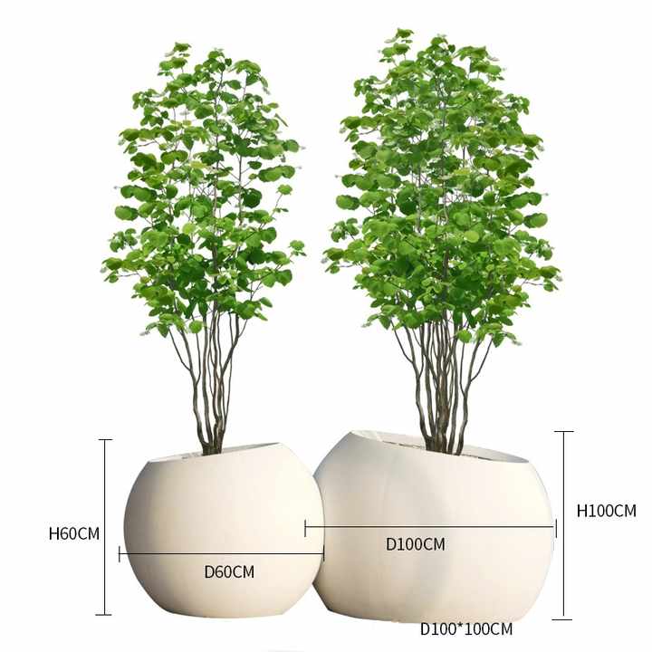 Large Eco-Friendly Fiberglass Flower Pot for Outdoor Use & Garden Planter