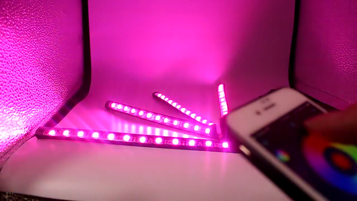 New 48/72LED 12V RGB Car Atmosphere Lights Colorful APP Control Foot ...