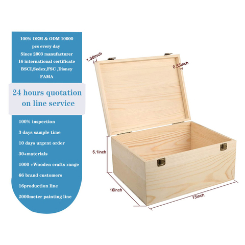 Custom dark brown solid wood storage boxes and hinged wooden box ...