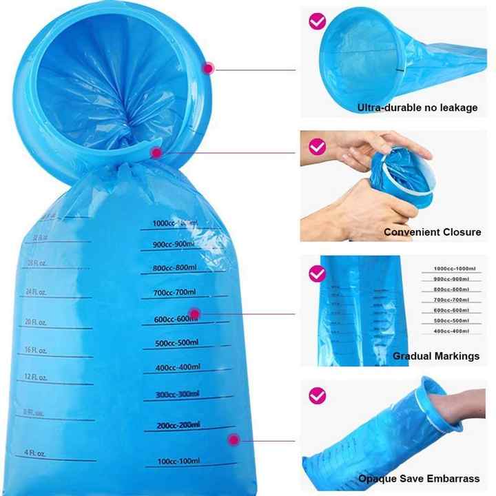 Custom Disposable Blue Emesis Bags - Leakproof Vomit Plastic Bags