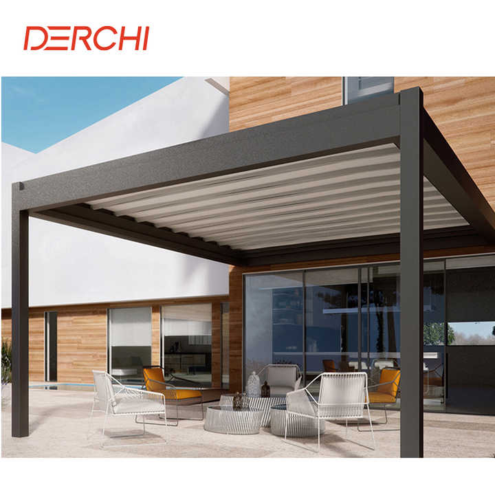 Motorised Outdoor Gazebo - Modern Aluminium Louvre Roof