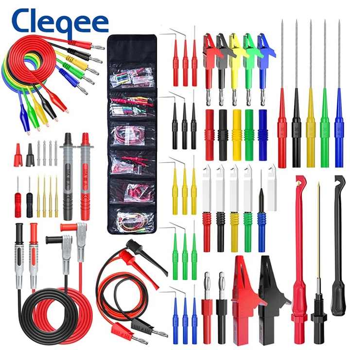 Cleqee P1957 Multimeter Wire Piercing Probes Test Leads Kit