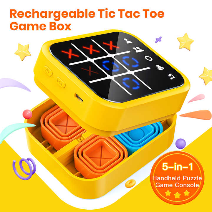 Rechargeable Tic Tac Toe Game Box Board Game Toy Brain and Memory Toys ...