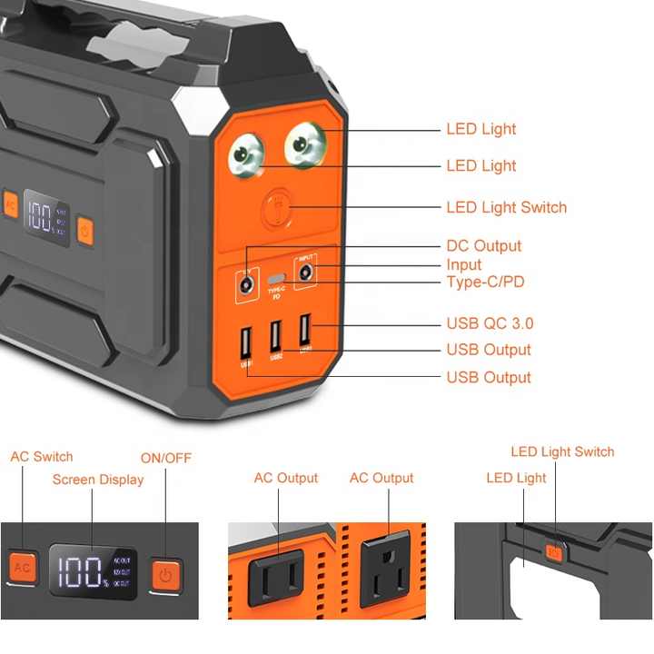 45000mah Solar Generator - 100W Portable Power Station