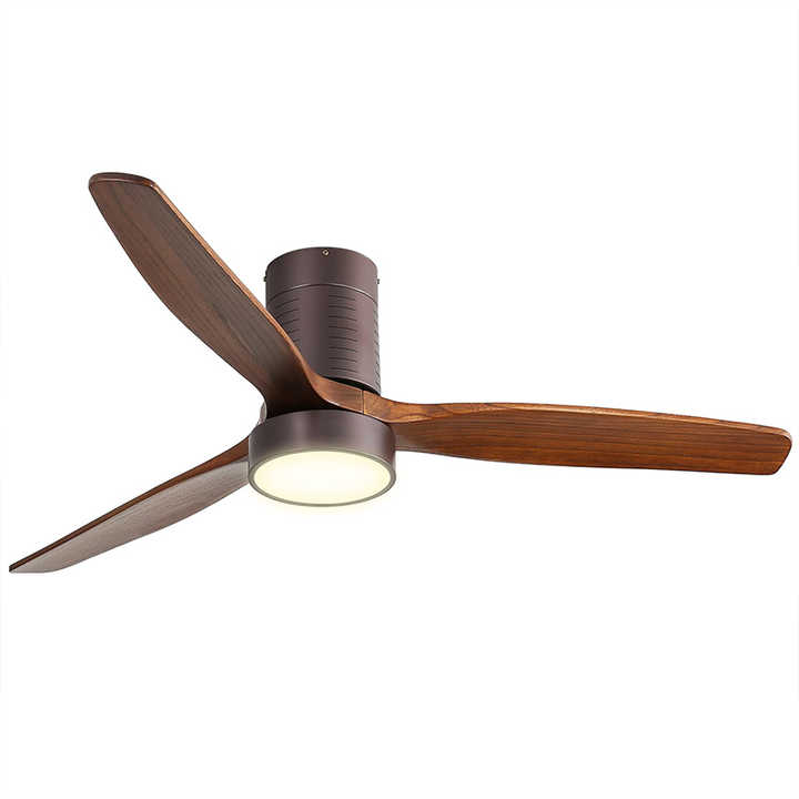 52 Inch Recessed Ceiling Fan with Light 3 Blade Wood Ceiling Fan with ...