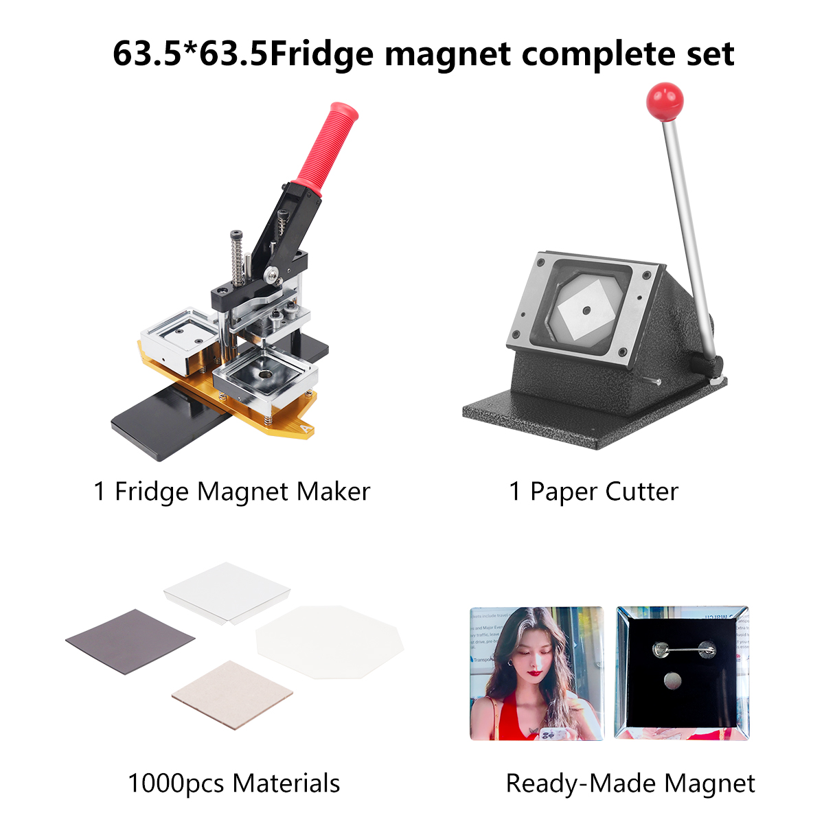 63.5*63.5MM Rectangle Fridge Magnet Maker Machine Kit