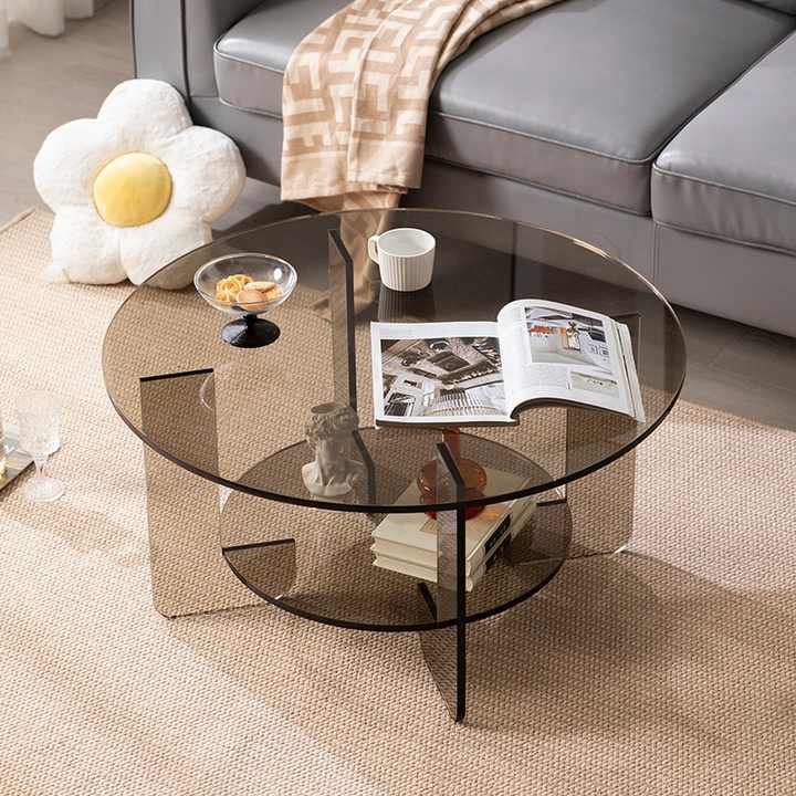 Clear Acrylic Coffee Table - Modern Style & Adjustable Design