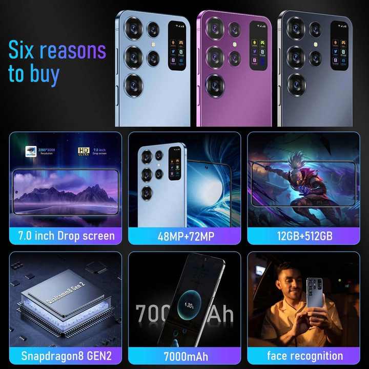 Cellphone S24 Ultra 16GB+512GB - 7inch Dual SIM 5G Smartphone