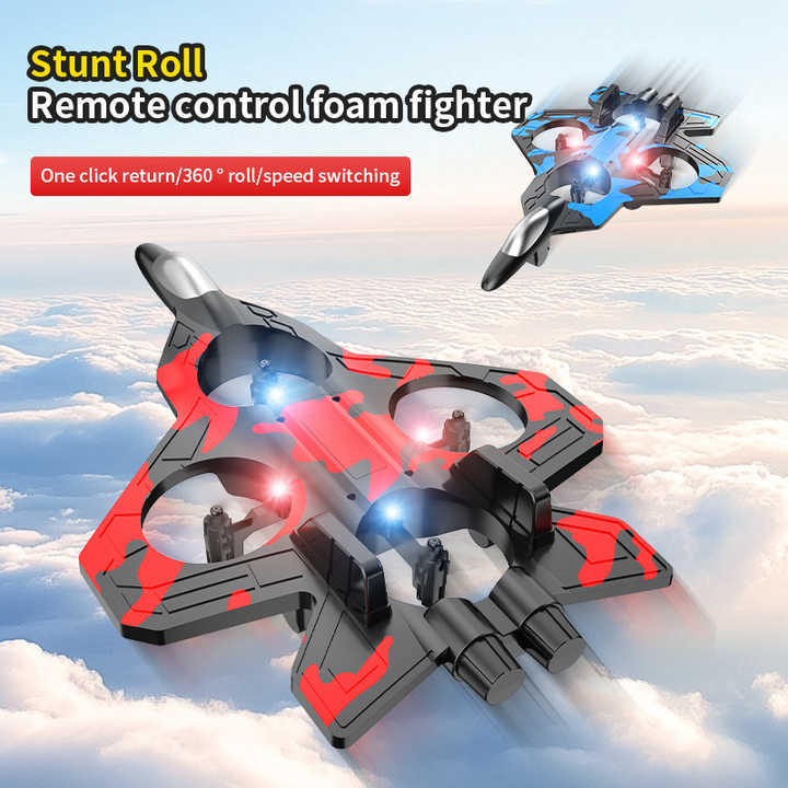 360° Flip Jet Fighter with LED Remote Control Aircraft Drone with ...