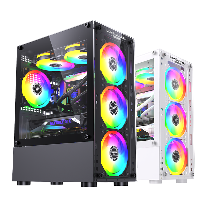 Lovingcool 2025 Vertical Gaming Computer Cases Towers Metal PC ATX ...