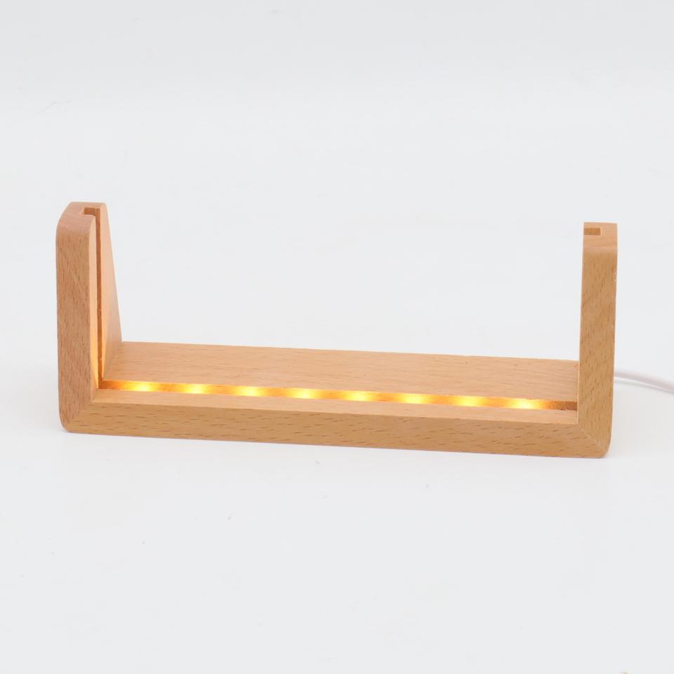 U-shaped Wooden Led Backlit Night Light Frame - Eco-friendly Design, Oem