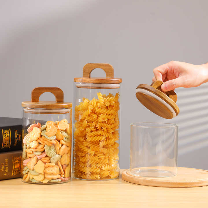 700ml 1000ml 1400ml Wide Mouth Food Grade Glass Jar High Borosilicate Glass Food Storage Jar ...