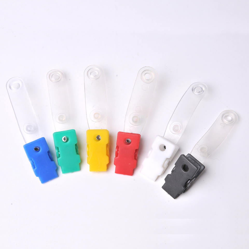 Custom Plastic Nurse Badge Clips Badge Strap Clip With Clear Pvc Straps ...