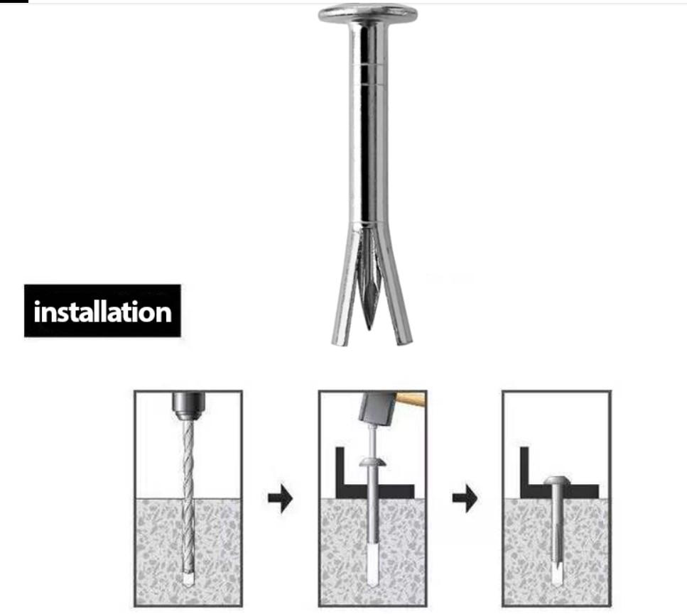 Anchor Hammer Fixing Plug in Solid Wall Framing with Nails, M6 Hammer ...