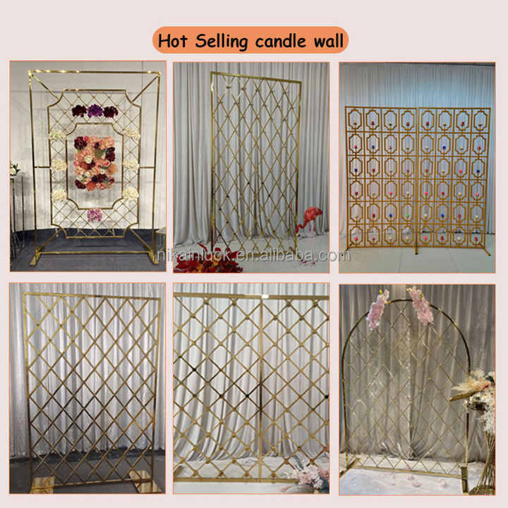 Gold Square Metal Welcome Sign Frame Wedding Arch Backdrop Stand for ...