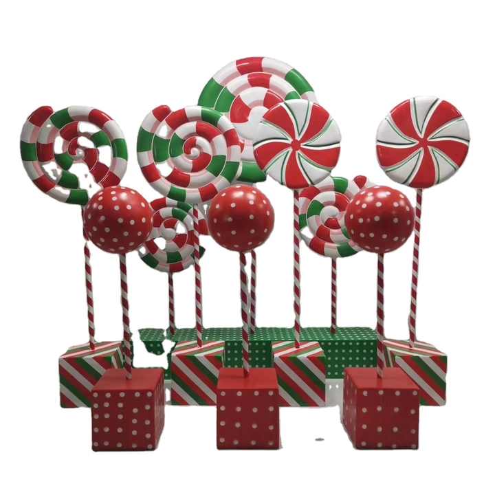 Custom Fiberglass Candy Holiday Decoration Mall Props