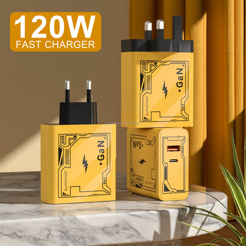 Dual Ports Adapter 4in1 Cable PD Quick Chargers 120W USB Charger Fast ...
