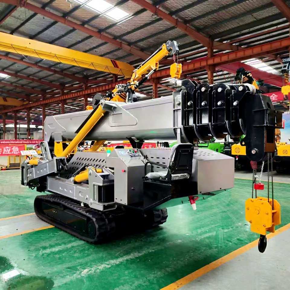 Automatic Crane Robot All-Terrain Tracks Crane Rotational Telescopic ...