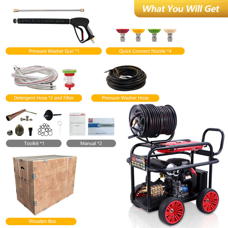 Kuhong Sewer Jetter 16-28gpm 1/4 Sewer Jetter Line Gasoline Sewer ...