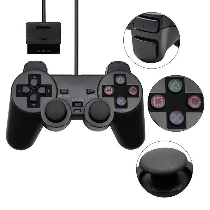 2025R PS2 Wired Controller Dual Vibration Shock Joystick USB Game Console Accessories| Alibaba.com