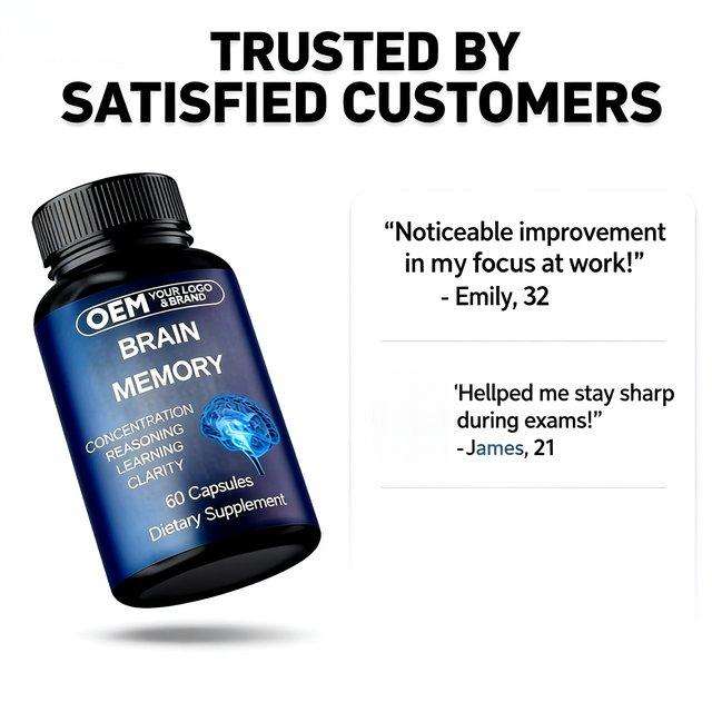 OEM Brain Memory & Focus Capsules Natural Health Supplement ...