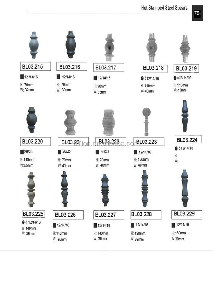 Forging Wrought Iron Railing Starter for Gate Fence Railing Handrail ...