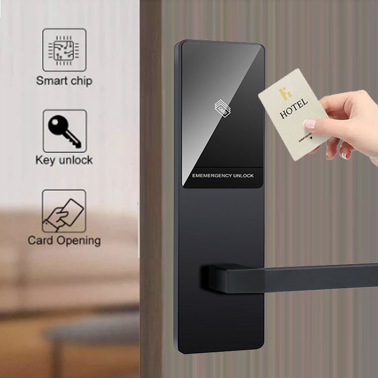 RFID Card Smart Lock Hotel Management Systems IC Card Handle Door Lock ...