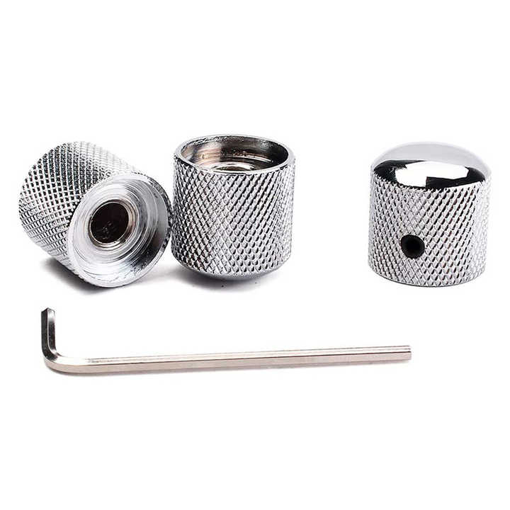 Dome Potentiometer Knob Tone Control Chrome Volume Metal