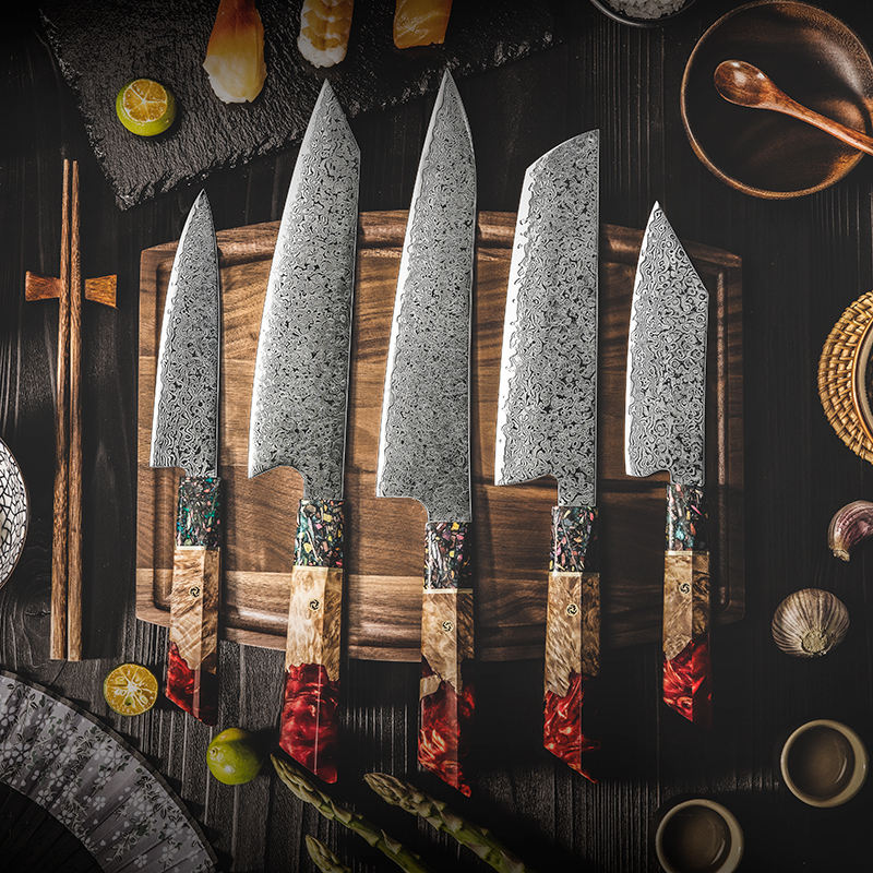 Professional 5pcs Japanese 67 Layers Damascus Steel AUS10 Cutting Core ...