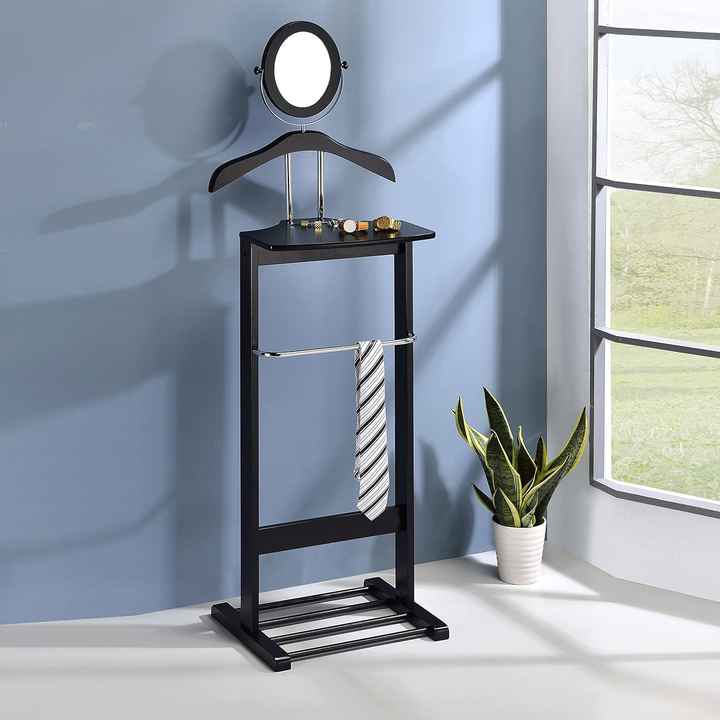 Wardrobe Wood Suit Valet Stand - Stylish Storage Solution