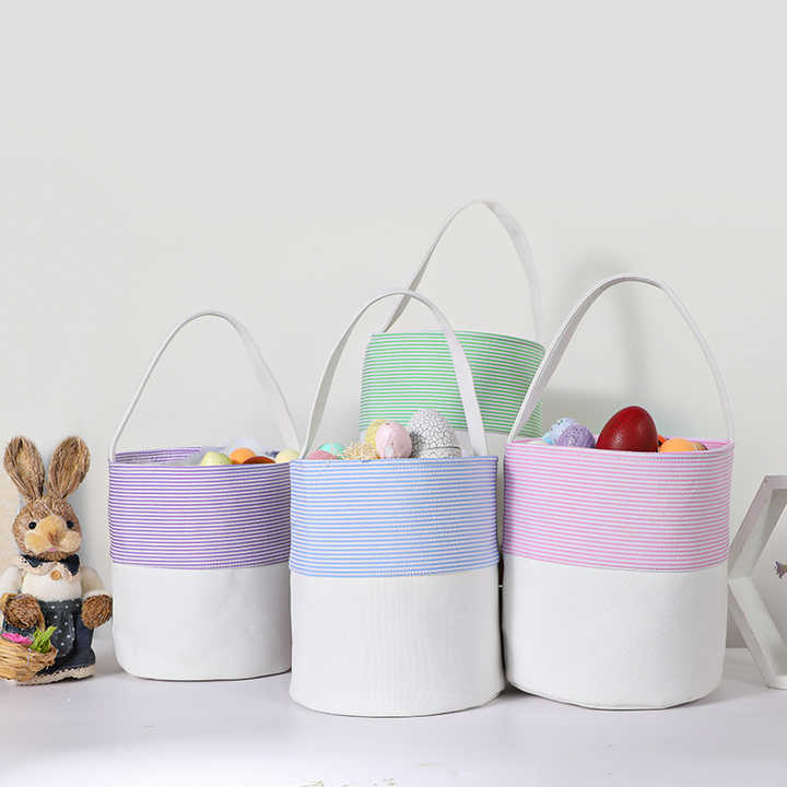 Sublimation Seersucker Easter Bunny Baskets Easter Bags Custom Decor ...