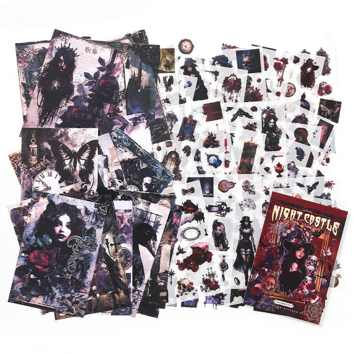 Simno 50 Sheets Gothic Girls Die-Cut Washi Sticker Book for Phone ...