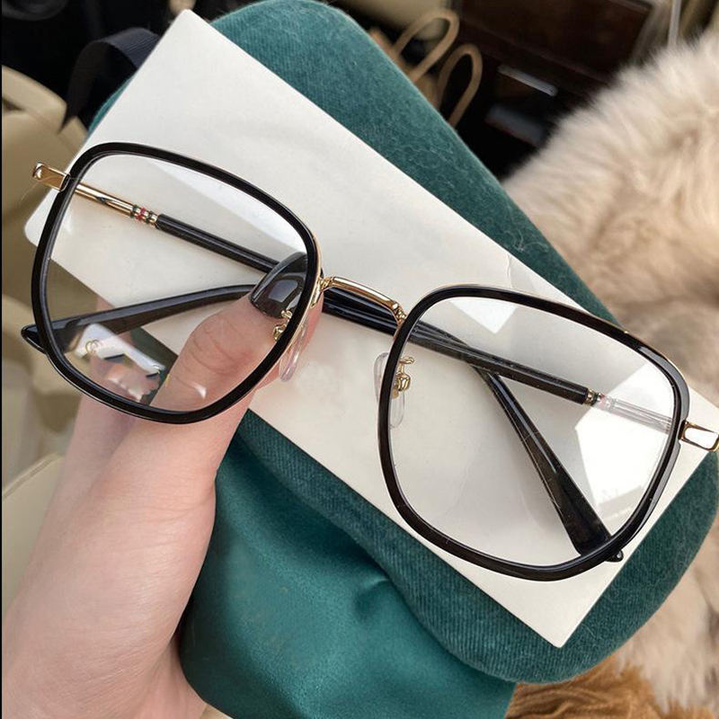 Ultralight Blue Blocking Glasses Girl Retro Green Frame Glasses ...