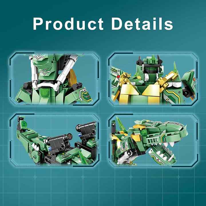 Dinosaur Construction Toys Tyrannosaurus Robot Blocks Kit 643 Pcs Transformed Robot Building ...