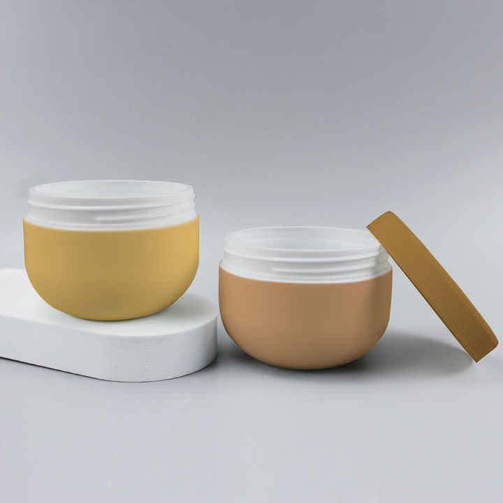 Cream Cleansing Balm Jar - 250ml Oval Shape Beige Container
