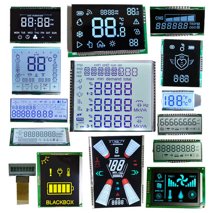 Factory cheap monochrome lcd module custom 7 14 segment lcd display ...