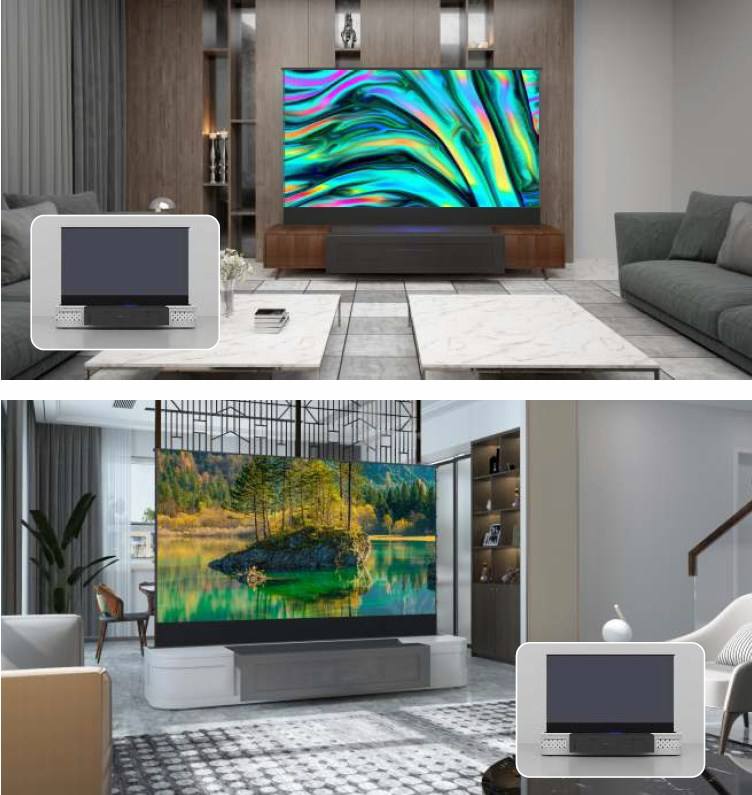 92 Inch Ultra Short Throw Motorized Floor Rising Projector Screen With ...